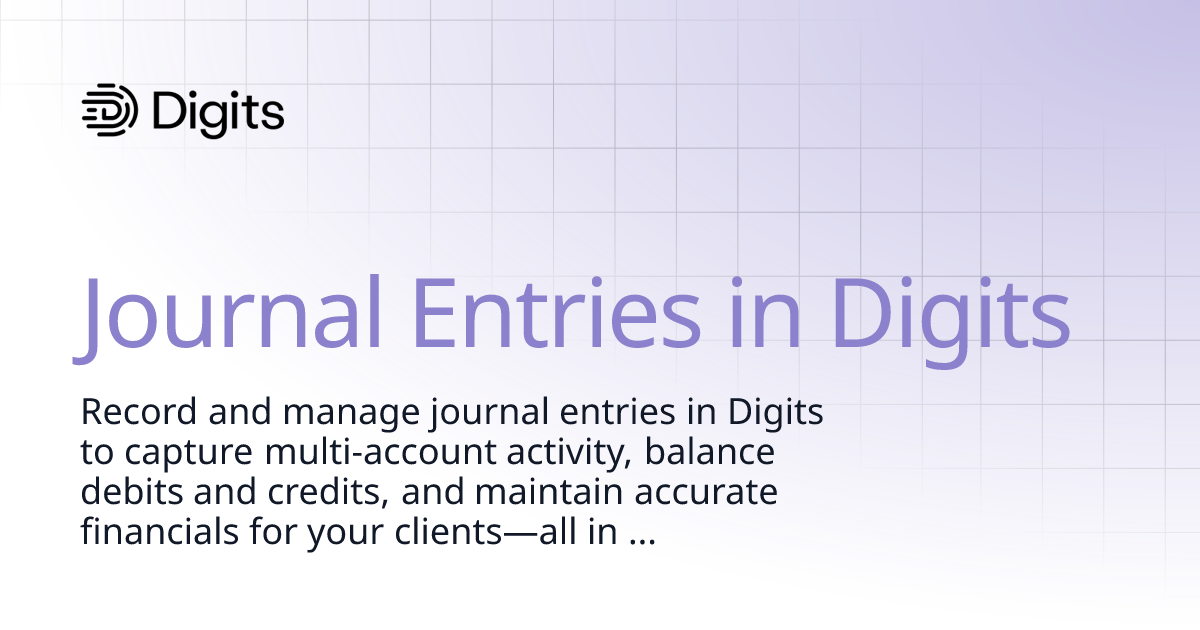 Journal Entries in Digits | Digits Help Center