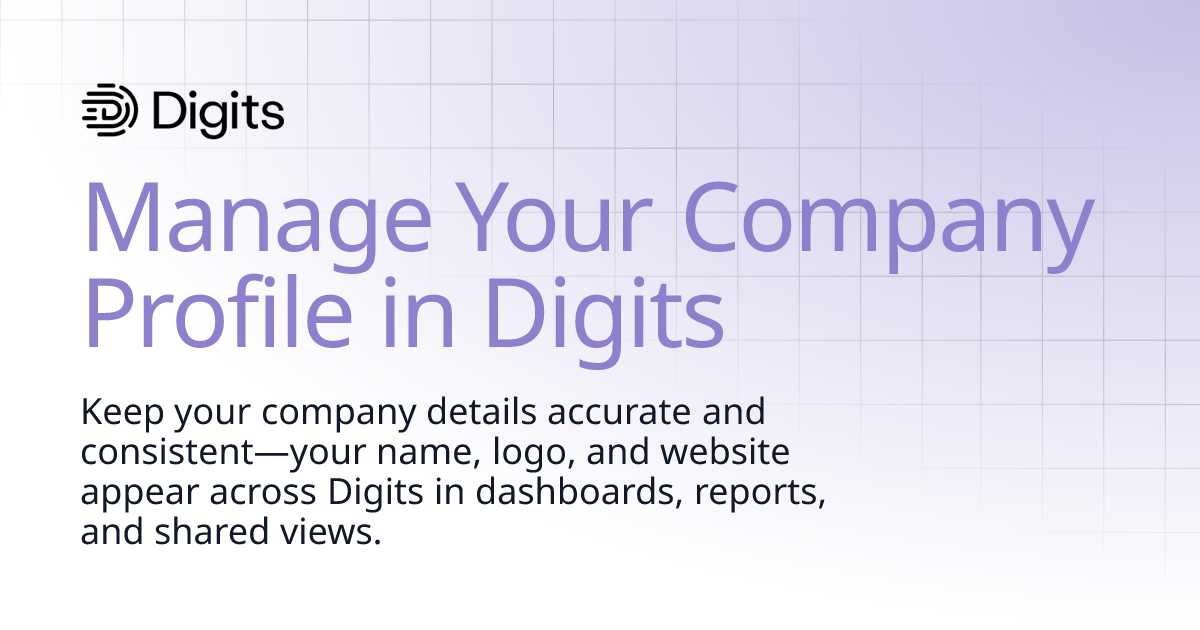 Manage Your Company Profile in Digits | Digits Help Center